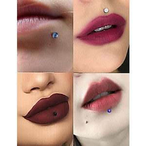 Vsnnsns 16G Lip Rings Stainless Steel Labret Monroe Lip Rings Nail Cartilage Tragus Helix Earrings Studs Ring Medusa Piercing Jewelry For Women Men 8mm