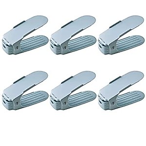 LUVADU ZCX Shoe Slots Organizer 6 PCS Shoes Slots Organizer, 3-Level Adjustable Shoe Stacker,Space Saver Shoe Stacker Storage Shoe Racks (Color : B)