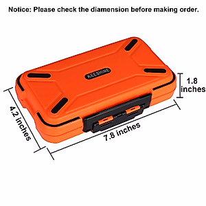 KEESHINE SMALL Fishing Tackle Box, Floating Storage Box, Double-Sided Fishing Lure Box with Adjustable Dividers Storage Jewelry Organizer Making Kit Container for Lure Hook Beads Earring Tool(Orange)