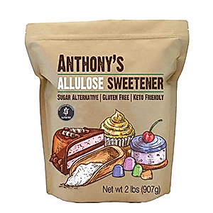 Anthony's Allulose Sweetener, 2 lb, Batch Tested Gluten Free, Keto Friendly Sugar Alternative, Zero Net Carb, Low Calorie