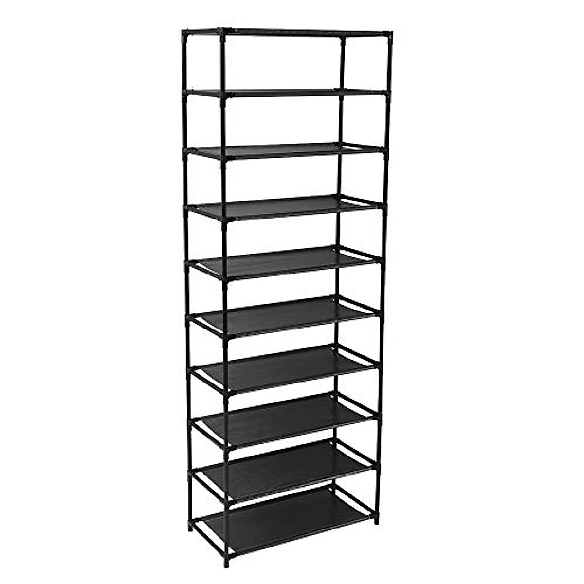 Ynredee Shoe Rack Storage Organizer,Non-Woven Fabric Shoe Tower Storage Organizer Cabinet Metal Shoe Holds (10 Tier)