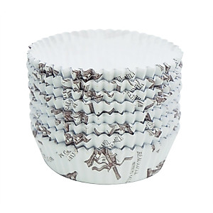 Enlynn Disposable Ruffled Round Shape Non-Stick Paper Baking Cup, Pack of 100 (3.5")