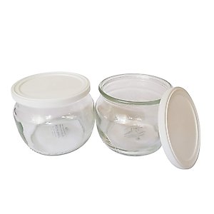The Dairy Shoppe 8 Oz Glass Yogurt Jar with Lid Set of 6