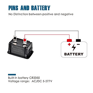 Runleader Digital LCD Hour Meter Kit,AC/DC 5V to 277V,Use for ZTR Lawn Mower Tractor Generator Golf cart Club car Scrubber Marine ATV Motor Compressor and Gas Powered Equipment (1)
