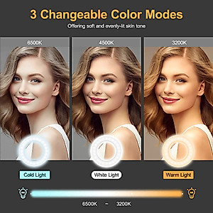 Ring Light for Laptop Computer, Ruyilam Video Conference Lighting Kit with Clip and Tripod, Desktop PC Selfie Dimmable Light with Stand Ring Light for Live Streaming, Video Recording, Makeup