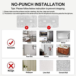 Shower Caddy Basket Shelf with Hooks，No Drilling Bathroom Shelf with Adhesive for Shampoo，Wall Mounted Bathroom Shower Storage Organizer Rack for Toilet，Kitchen Spice Rack (White)