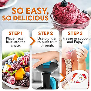 Nutrichef NCIM30 Electric Maker Fruit Sorbet Machine Makes Healthy Vegan Ice Cream Desserts, Soft Serve Gelato, Smoothie, Slushie, Frozen Dairy Free Yogurt w/Recipe Book, One size, Blue