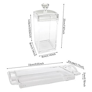 WBJKZJD Apothecary Jar with Lid, Airtight Acrylic Storage Jar With Diamond Shape Lid Shatter Proof Cookie Jars for Kitchen Counter Candy Apothecary Canisters Nuts & Coffee Beans, 2pcs