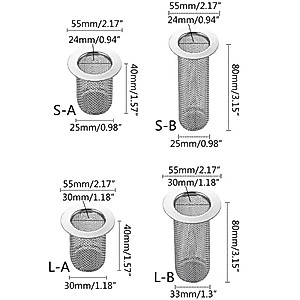 Multifunctional Stainless Steel Floor Drain Filter Mesh Filter Hair Bathroom Kitchen Sink Anti-Blocking Strainer Shower Bathtub Hair Catcher Sink Drain Stopper Shower Drain Hair