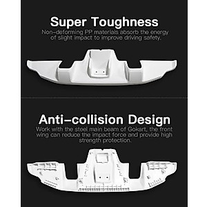 stio GoKart Kit Front Wing Compatible with Ninebot by Segway Go Kart Kit Refit Smart Scooter Parts Front Bumper Plastic Protection Replacements GoKart Original Accessories (White)