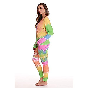 Just Love Women's Tie Dye Two Piece Thermal Pajama Set 6770-10363-M