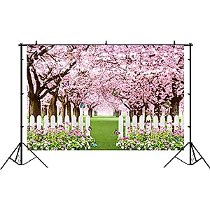 Lofaris 5x3ft Spring Flowers Photography Backdrop Pink Floral Cheery Blossom Easter Background Baby Shower Birthday Wedding Marriage Registration Bridal Shower Portrait Banner Photo Booth Studio Props