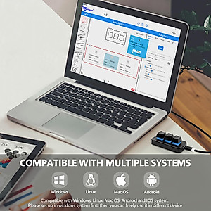 EHOLY USB Mechanical Gaming Keyboard 3 Key Mini Keypad Customize Programmable Macro Keyboard OSU Keypad One Key Control Combo with RGB Backlit for PC Video Game Office Work Sheet Music,HID