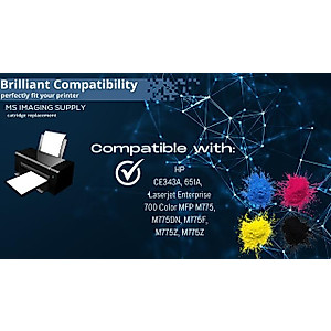 MS Imaging Supply Toner Replacement Compatible with HP CE343A, 651A, Works with: Laserjet Enterprise 700 Color MFP M775, M775DN, M775F, M775Z, M775Z+ (Magenta)