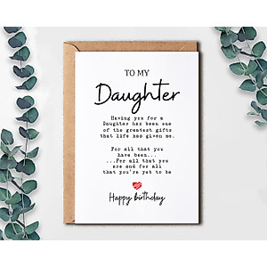 To My Daughter - Daughter Birthday Card - Daughter Is The Greatest Gifts In My Life - Birthday Card For Daughter - Gift For Daughter Card- Christmas Gifts For Daughter