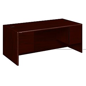 HON 10700 Series Desk, 3/4 Height Double Pedestals, 72w x 36d x 29 1/2h, Mahogany