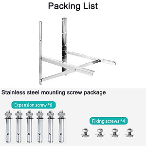 Mini Split Wall Mounting Bracket for 9000-36000 BTU Condenser, POIUNA Stainless Steel Ductless Mini Split Bracket up to 620 lbs for Air Conditioner Heat Pump Systems HVAC, Compressor