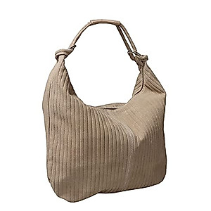 Pierre Cardin Beige Leather Large Hobo Relaxed Suede Shoulder Bag for womens