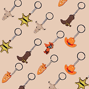 12 Pcs Western Cowboy Keychain for Western Cowboy Themed Party Decorations,Western Keychain Cowgirl Keychain Cowboy Hat Keychain Key Ring Horse Boot for Western Party Favors Rodeo Cowboy Party Favors