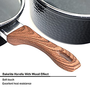 MAISON ARTS Pots and Pans Set, 15 Piece Kitchen Cookware Sets with Nonstick Granite-Coated for Induction & Dishwasher Safe, Oven, Stovetop, Black