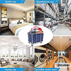 XIJIXILI Laundry Basket with Wheels Industrial 12 Bushel (400l) Collapsible Laundry Hamper Commercial Large Heavy Duty Rolling Laundry Cart Waterproof Laundry Trucks For Home Organizer Storage