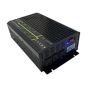 KRXNY 1000W Pure Sine Wave Power Inverter 12V DC to 110V 120V AC 60HZ with USB Port for Car/RV Home Solar System