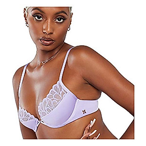 Savage X Fenty, Women's, Missy Savage Not Sorry Half Cup Bra with Lace, Lavender, 32DDD