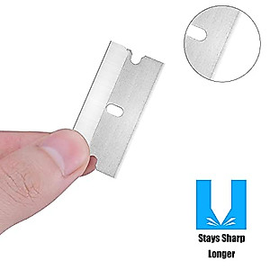 JIKIOU 200PCS Single Edge Razor Blades, Industrial Scraper Razor Blades, One Edge Razor Blade, Replacement Box Cutter Blades, Suitable for Removing Labels, Decals, Stickers