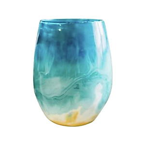 Beach Themed Wine Glass Gift For Mom, Destination Wedding Stemless Wine Glass Gift For Her
