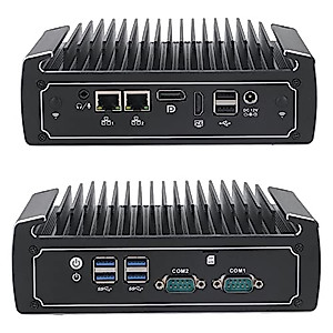 Naroote Mini Computer, Internal Fanless Aluminum Alloy Industrial Computer SSD 128G for Automation (US Plug)