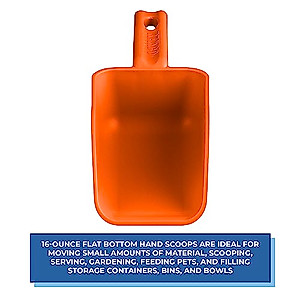 Vikan Remco 63007 Color-Coded Plastic Hand Scoop - BPA-Free Food-Safe Kitchen Utensils, Restaurant and Food Service Supplies, 16 oz, Orange