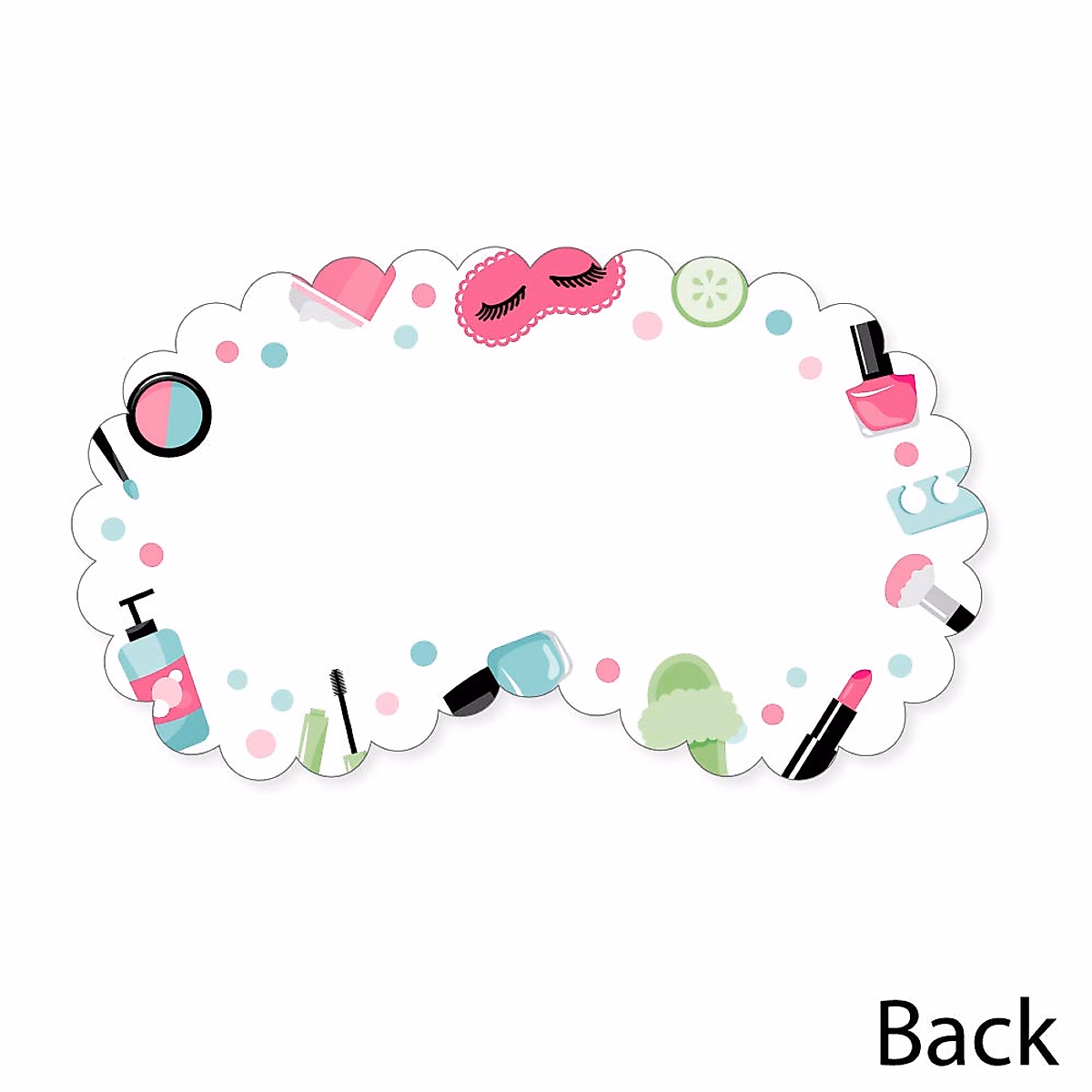 Big Dot of Happiness Spa Day - Shaped Thank You Cards - Girls Makeup Party Thank You Note Cards with Envelopes - Set of 12