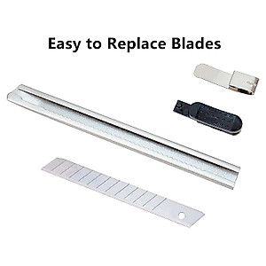 3Pcs 9mm Utility Knife Blades Vinyl knife wallpaper knife Paper Knife with 10pcs Black Blades Replacement for Office, Home, Arts Crafts