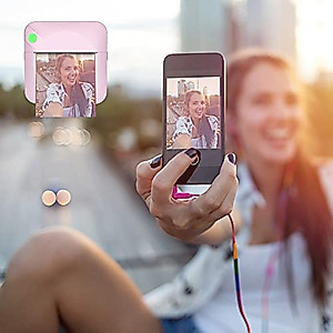 Ink-Less, Smooth & Fast Printing Mini Pocket Photo Printe-r—Portable Thermal Printe-r Bluetooth Label Memo Receipt Instant Sticker Printe-r Small Smartphone Printe-r for Phone