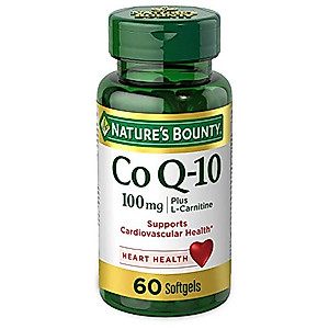 CoQ10 by Nature's Bounty, Dietary Supplement, Supports Heart Health, 100mg Plus L-Carnitine, 60 Softgels