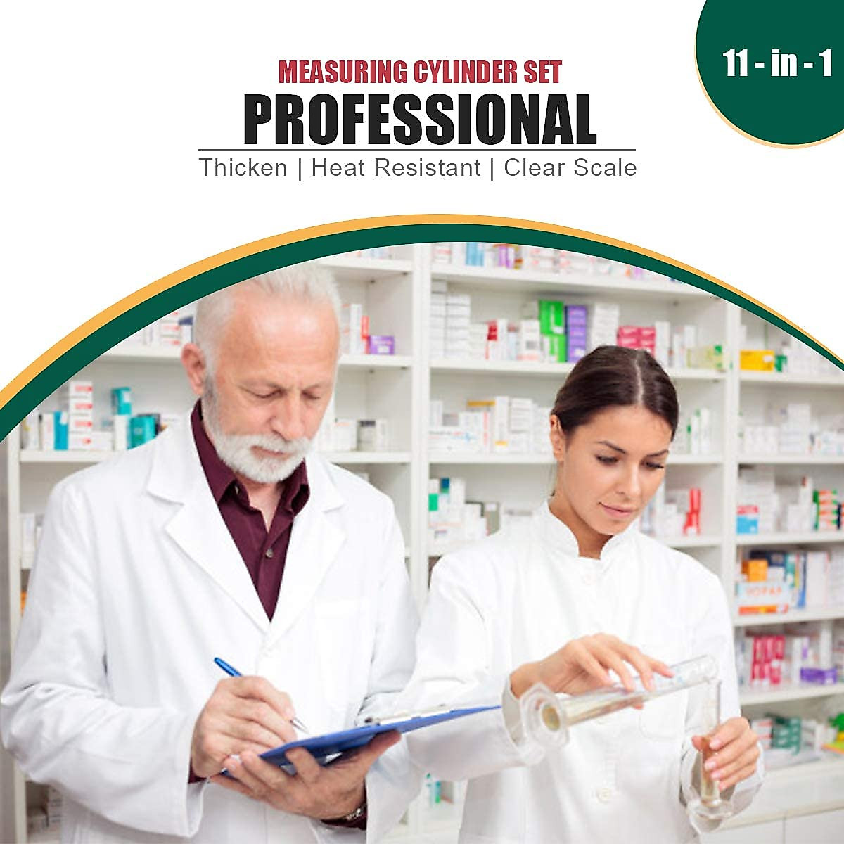 25ml Graduated Glass Cylinders Measuring Cylinders Glass Test Jar Borosilicate Glass Heat Resistance Accurate Measure For Research Lab Industry Teaching Home Brewing Wine Liquor Test (25ml)