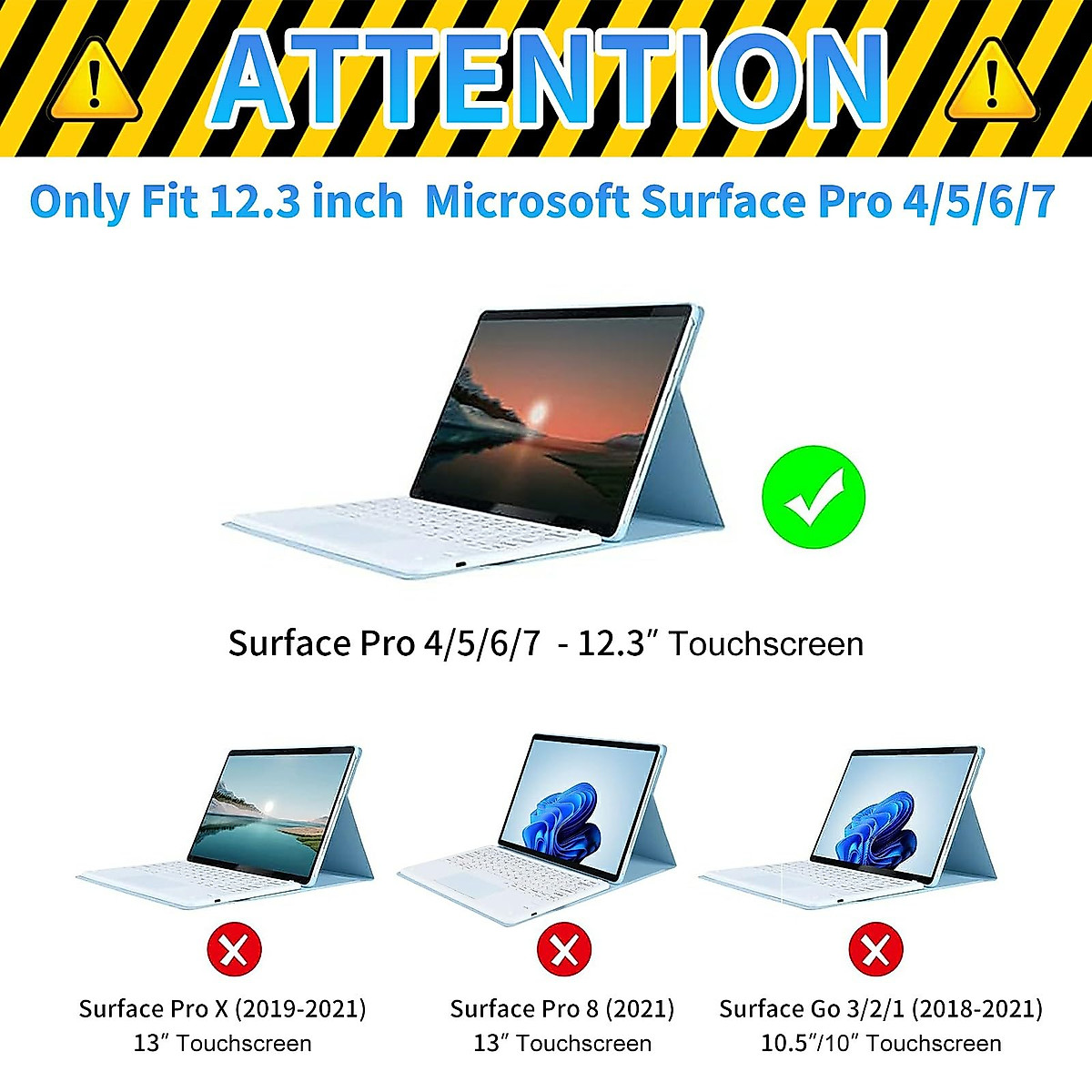 Case for Microsoft Surface Pro 7 Plus/Pro 7/Pro 6/Pro 5/Pro 4/Pro LTE 12.3 Inch PU Leather Slim Multiple Angles Stand Smart Cover with Auto Wake/Sleep, Cool Wolves Howling at The Moon