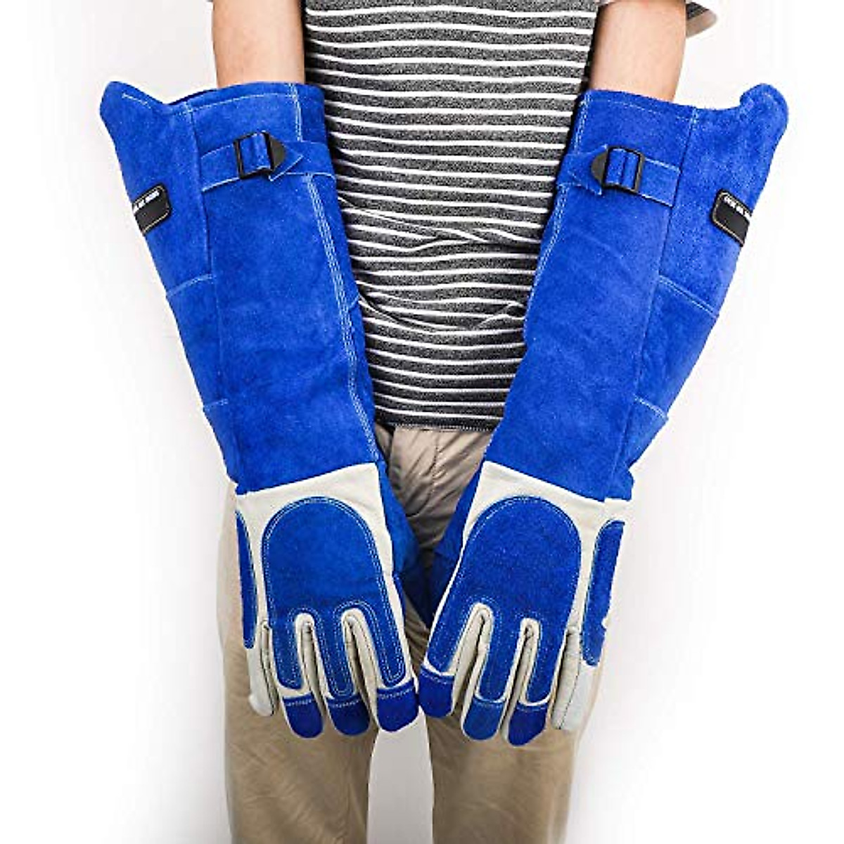 Sporting Style Animal Handling Gloves Bite Proof Reinforced Leather for Dog Training,Cat Scratch,Multipurpose Pet Glove, Grooming,Falcon,Grabbing,Reptile,Snake