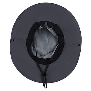 Womens Ponytail Sun Hat Outdoor UV Protection Foldable Floppy Bucket Hats Wide Brim Summer Beach Fishing Cap Grey