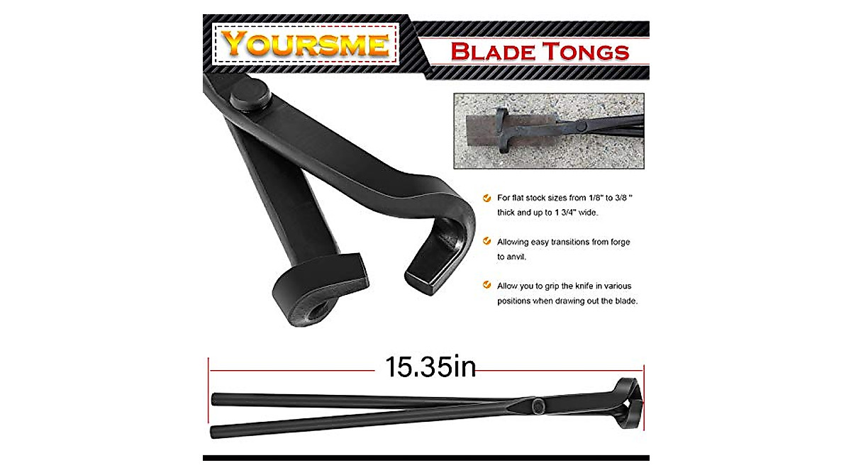 Blacksmith Tongs Set - Complete 4-Piece Forging Tool Kit