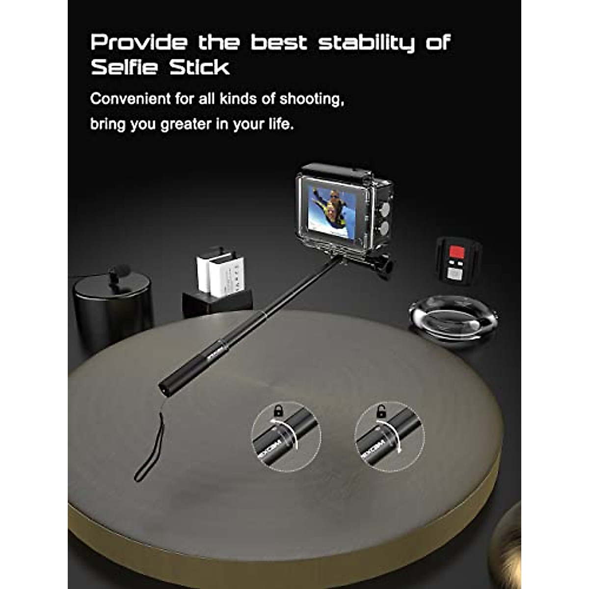 Apexcam 4K Action Camera EIS Stabilization 131FT Waterproof Underwater Camera WiFi Sport Camera Helmet Camera (Selfie Stick, Remote Control, 2 Batteries and Accessory Kit)