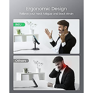 INIU Wireless Charger Stand, 15W Fast Wireless Charging Stand, Adjustable Angle Charger Dock Phone Holder, Wireless Charging Station Compatible with iPhone 14 13 12 11 Pro/Max Samsung S22 S21 Pixel