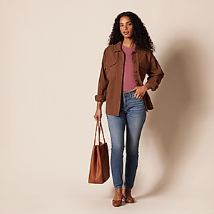 Amazon Essentials Women's Mid Rise Curvy Skinny Jean, Medium Wash, 10