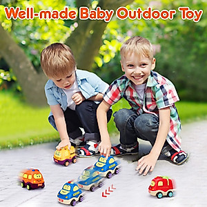Baby Toy Cars for 1 2 3 Year Old Boys Girls Pull Back Car Cartoon Truck Toys for Toddler 1-3 School Bus Police Car Fire Engine Baby Toy 12-18 Months Xmas Gifts for 1 2 3 Year Old Boy Girl Outdoor Toys