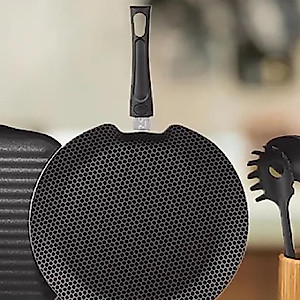 Grupo North Pan with Non-Stick Coating, Thermoflon technology, ideal for Crepes, Omelets, Tortillas, with heat diffusers rings, 5 layers of Non-Stick, PFOA Free, Crepera, Comal, Regular, Black