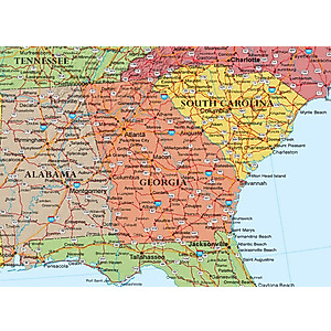 24x36 World and USA Classic Premier 3D Two Wall Map Set (Laminated)
