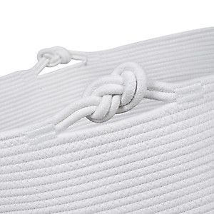 VERSAINSECT ton Rope Basket - Decorative White Storage Bins for Room Organization