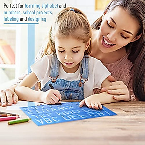 Mr. Pen Letters and Numbers Alphabet Templates, Letter Stencils, Pack of 5