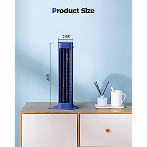 Lygee Desk Fan 3-Speed Oscillating Bladeless Desktop Cooling Fan with Remote, Office Home Bedroom Cooling Companion, Upright Flat-Lying or Wall-Mounted