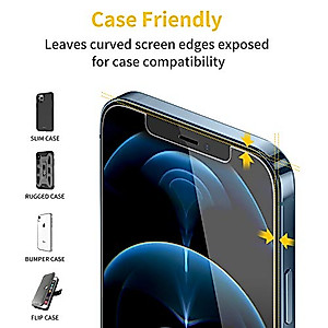 UNBREAKcable 3-Pack Screen Protector for iPhone 12 Pro Max, Double Shatterproof Tempered Glass [Easy Installation] [9H Hardness] [99.99% HD Clear] [Case Friendly] for iPhone 6.7 inch